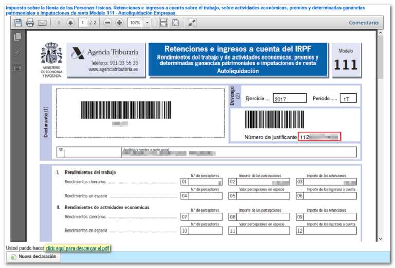 Modelo 111. Retenciones e ingresos a cuenta. Rendimientos del trabajo y ...