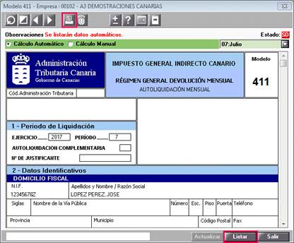 Modelo 411. Régimen Especial de Devolución Mensual IGIC ...